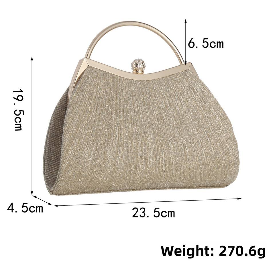 Polyester Shell-shaped Diamond-encrusted Crown Head Chain Clutch Bag ...
