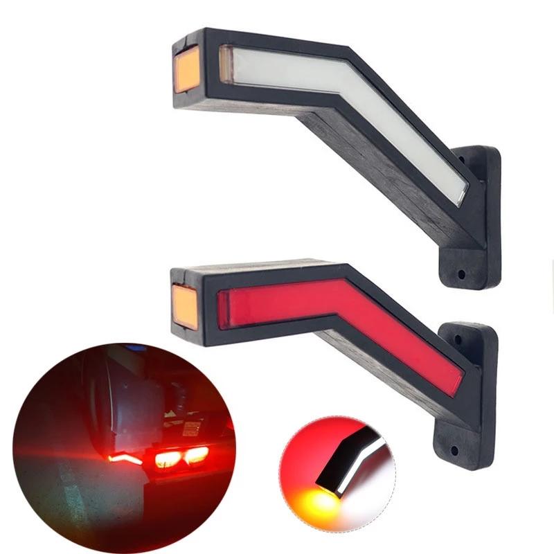 12V 24V LED side marker light truck yellow orange white red warning ...
