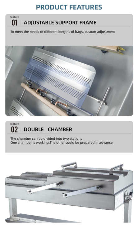 Rotating Adjustable Slant Seal Double Chamber Vacuum Packaging Machine ...