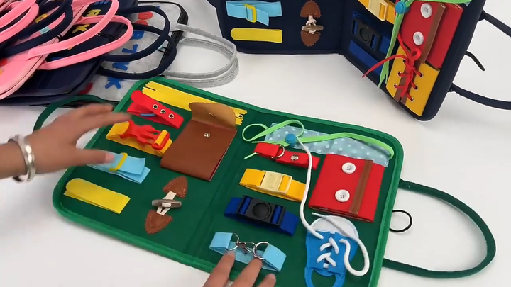 Montessori Baby Basic Skills Activity Busy Board Early Education Felt ...