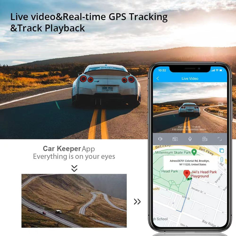Carlover 4G LTE AI Dashcam Video Recorder with Dual Lens Remote Access ...