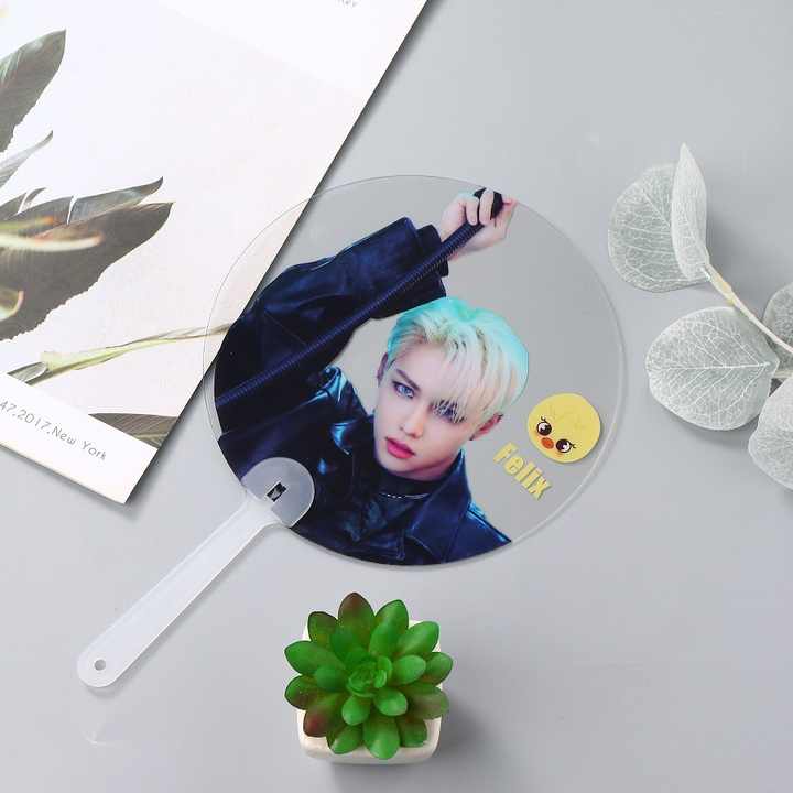 KPOP Clear Picket Hand Fans - Custom Photo Printed Fans