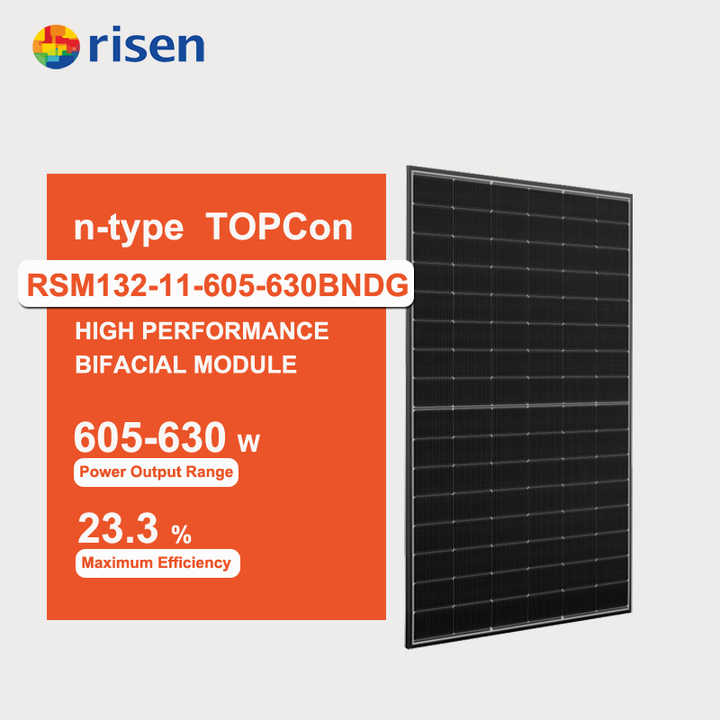 Risen N-type BIFACIAL MODULE Solar Panel 605W 610W 615W 620W 625W 630W ...