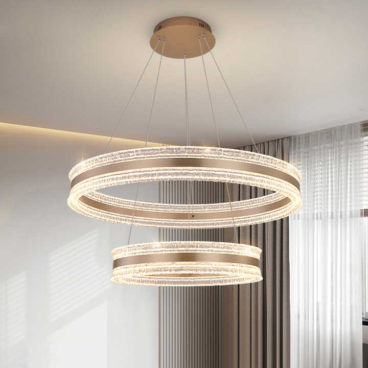 Modern LED Circle Pendant Light Chandelier Acrylic Rings Design for ...