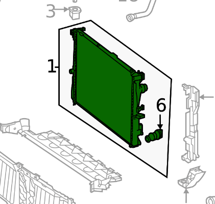 W223 S450 Coolant Radiator 0995009000 - Mercedes-Benz OEM