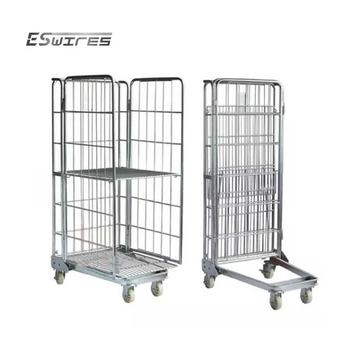 Collapsible Logistic Adjustable Wheel 3-Side Folding Warehouse Zinced ...