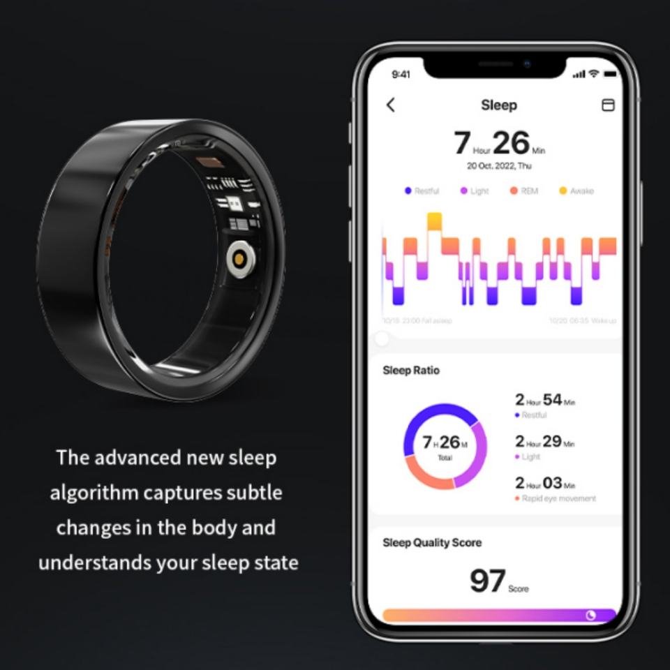 V1 2026 New Men's Smart Ring IP68 Waterproof Calorie Fitness Tracker ...
