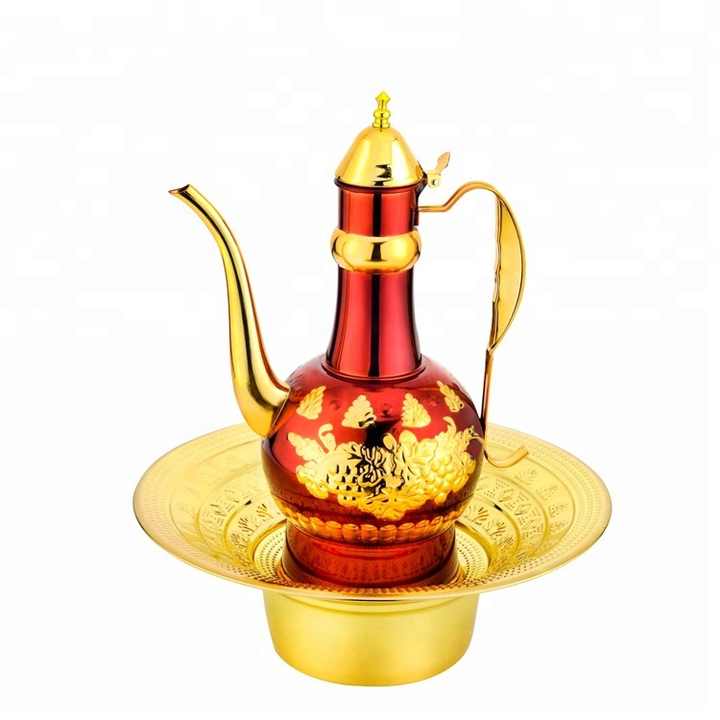 Arabic Luxury Style Stainless Steel Golden Color Washing Kettle with ...