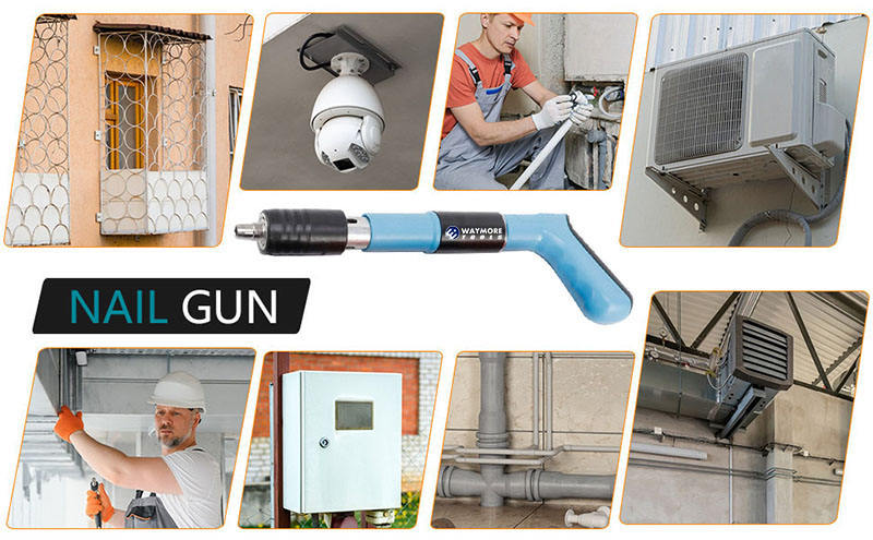 Factory Cordless Concrete Nail Gun with 200 Nails Perfect for Pipe ...