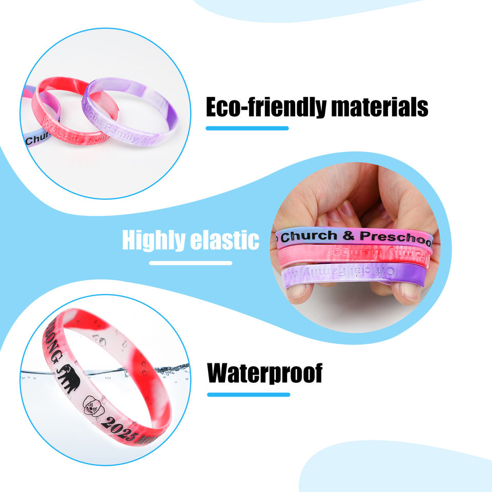 Wholesale Custom Logo Silicone Wristbands Personalized Waterproof ...