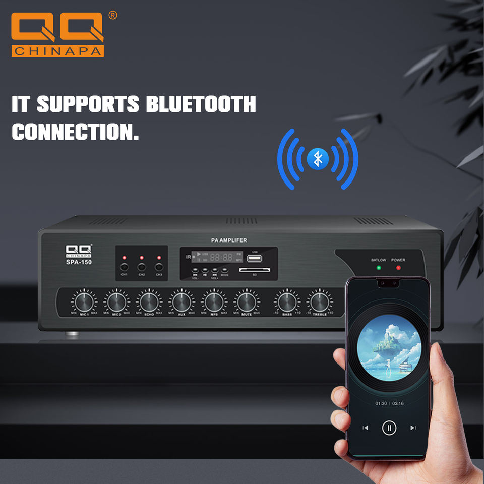 QQCHINA 150W Power Amplifier Class D | PA Audio System 70V 100V with ...