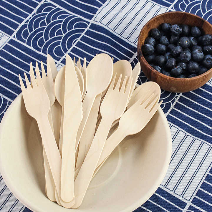 Eco Disposable Wooden Cutlery Set Disposable Spoons Wooden Spoons and ...