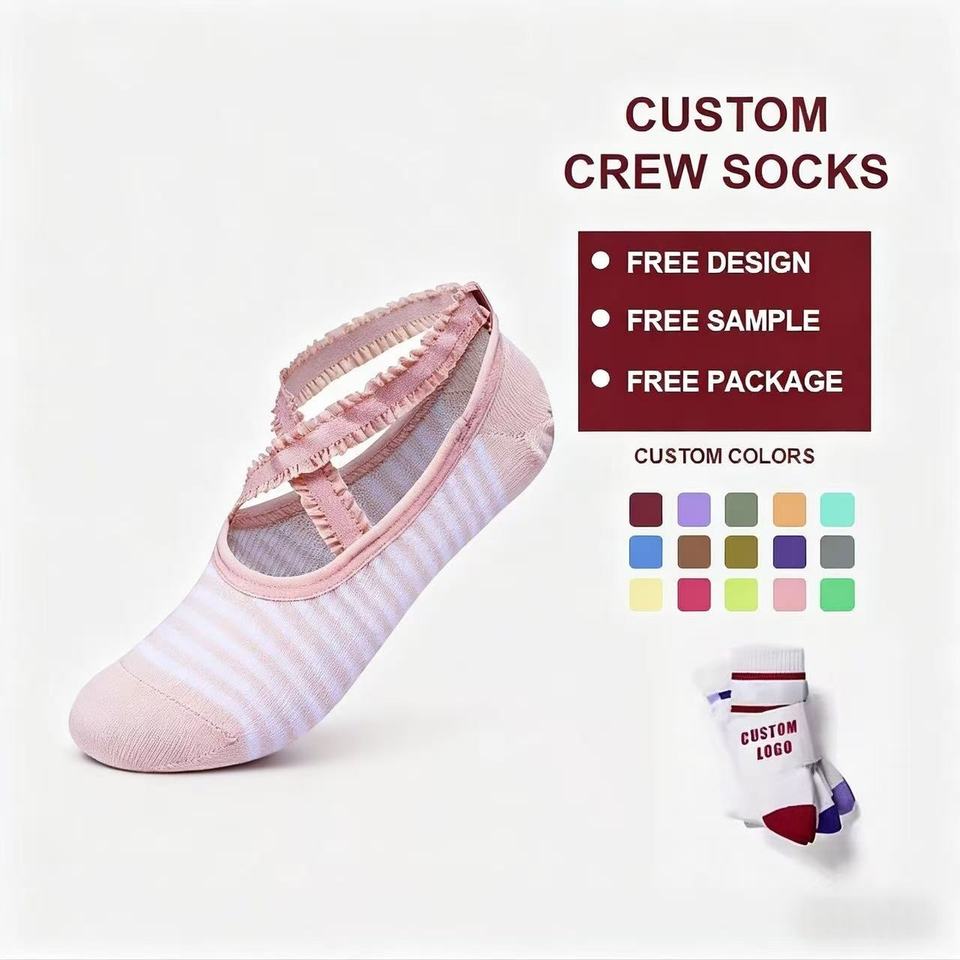 Free Sample Women's Custom Design Grippy Non-slip Yoga Pilates Socks ...