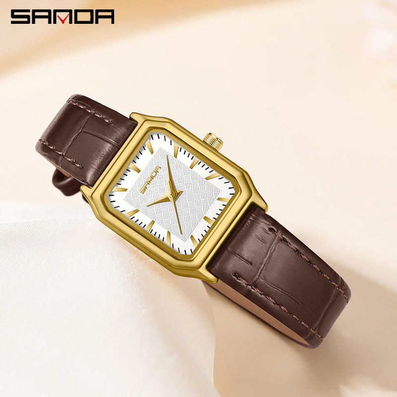 SANDA 1121 Women's Analog Quartz Watch - Elegant Rectangle Dial, Water ...