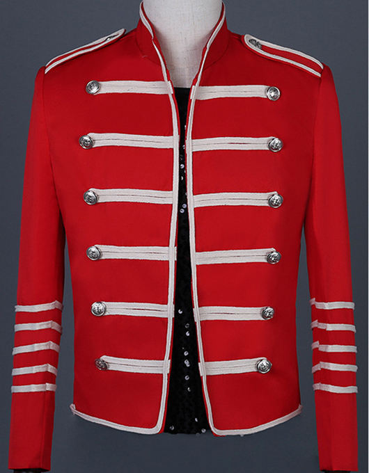 New Long Sleeves Red Black Men Suits Wedding Suit Stripes Tuxedo Stage ...