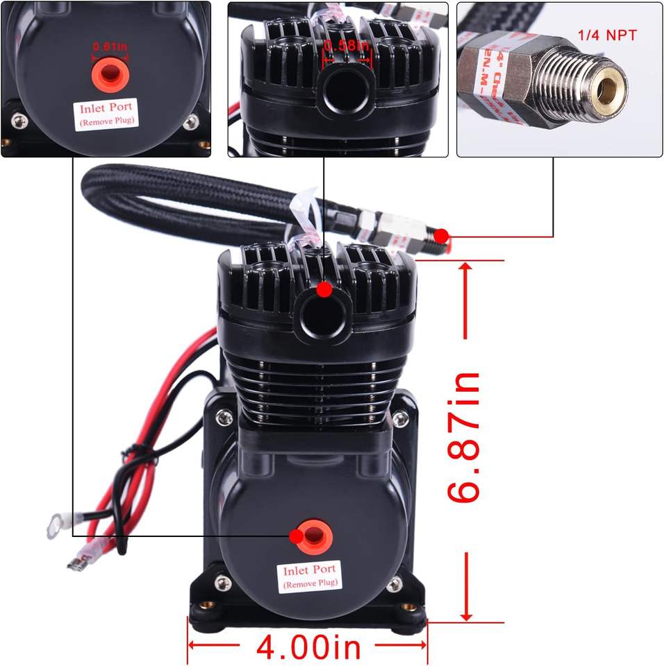 Factory 2026 Viair Compressor 12V 200PSI VIAIR 480C/444C Stealth Black ...