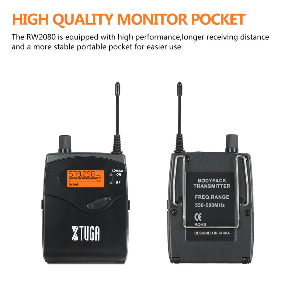 UHF Wireless in Ear Monitor System Bodypack Receiver
