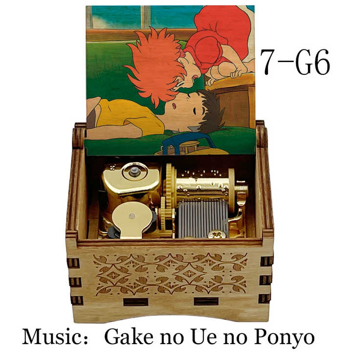Ponyo on the Cliff Wooden Music Box - Anime Toy for Kids, Custom Wind ...