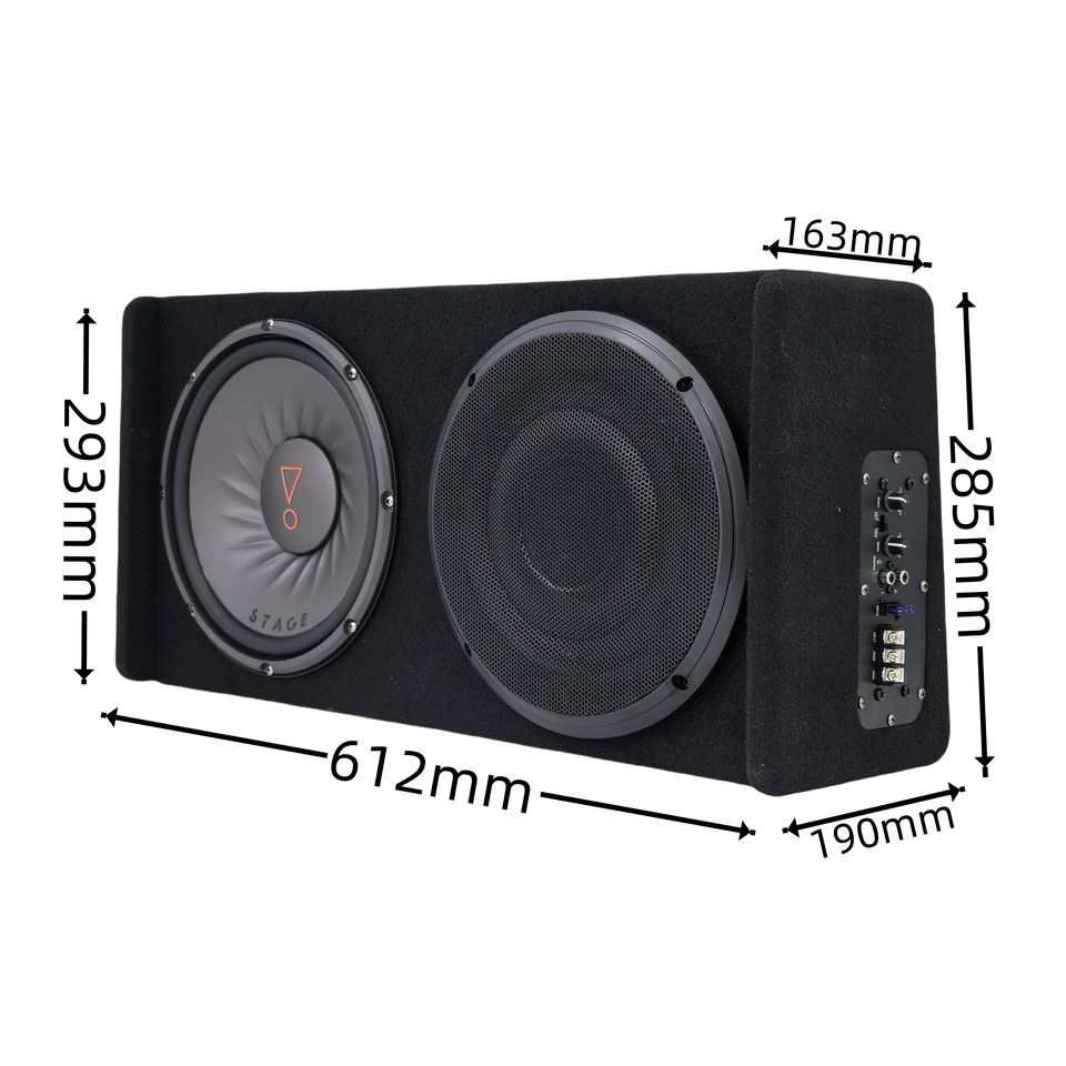 10 Inch Dual Active Car Subwoofer - Strong Bass & Low Profile