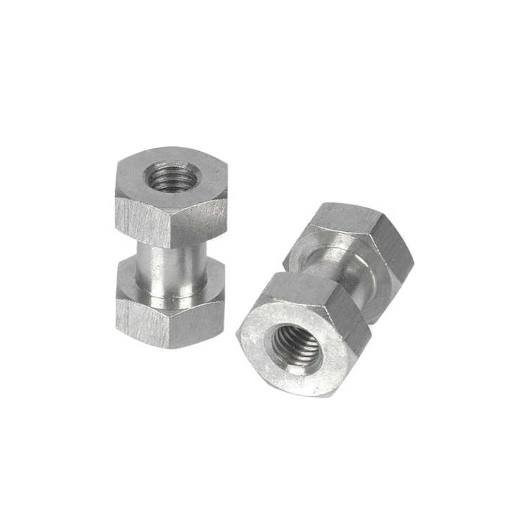 Stainless Steel Chamfered Grooved Hexagonal Female Thread Stud Hex ...