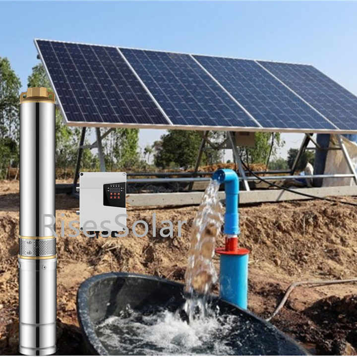 RisesSolar 1.5HP Deep Well Water Pump 1100W Submersible Water Pump for Deep Well DC Solar Pump ...