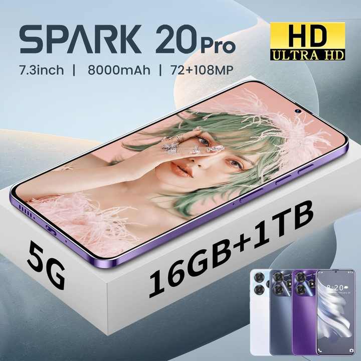 Promotion Spark 20 Pro 16g+1TB 5G Original Cellphones 7.3Inch 7800mah ...