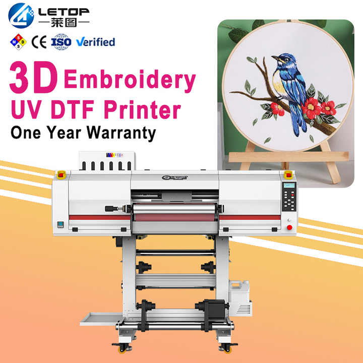 LETOP Embroidery Effect Roll to Roll Plotter Print Digital Label Roll Printing Machine Dtf Uv ...