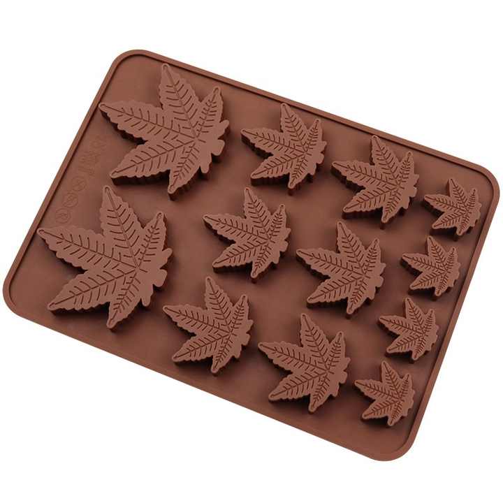 DM363 12 Cavities Maple Leaf Shape Silicone Mold Chocolate Fondant Cake ...