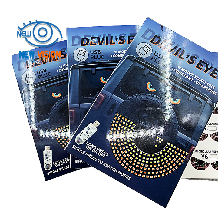 Car Devil Eyes Led Panel Rear Windshield Decoration Screen 2PCS Winking ...