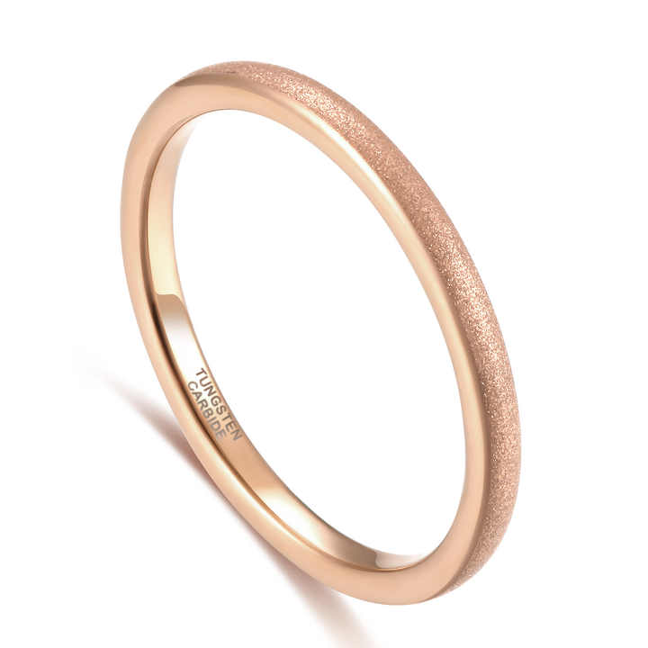 OAHLAN Classic Style 2MM Electro IP Rose Gold Sandblasted Tungsten ...