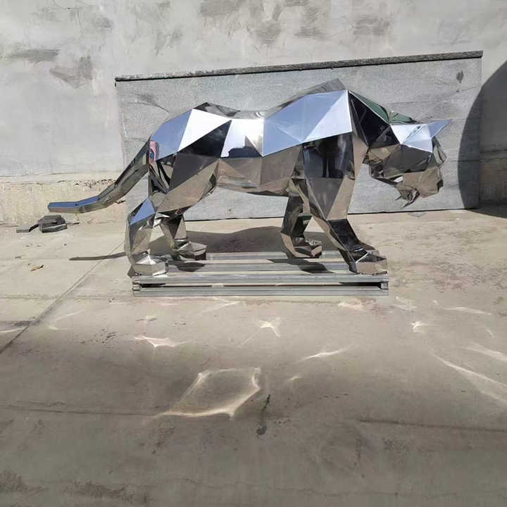 Glossy Panther Metal Sculptures Leopard Stainless Steel Statue| Alibaba.com