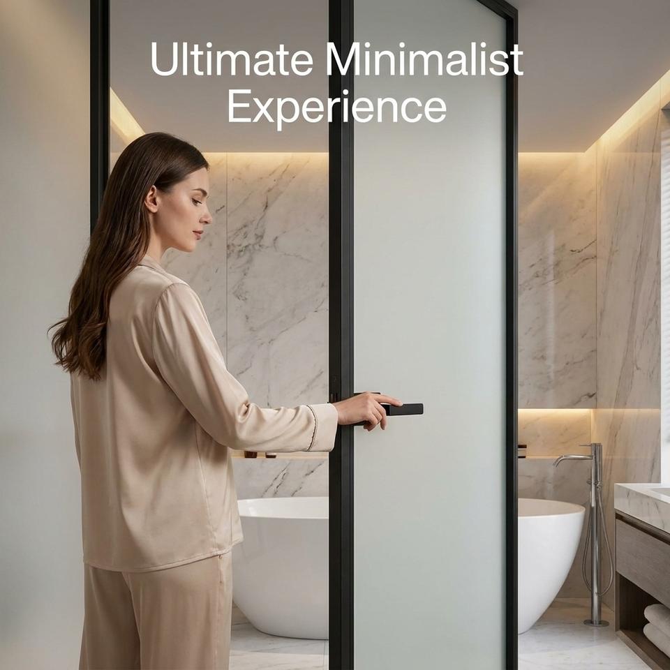 Aluminum Alloy Frosted Glass Modern Interior Bathroom Water Resistant ...