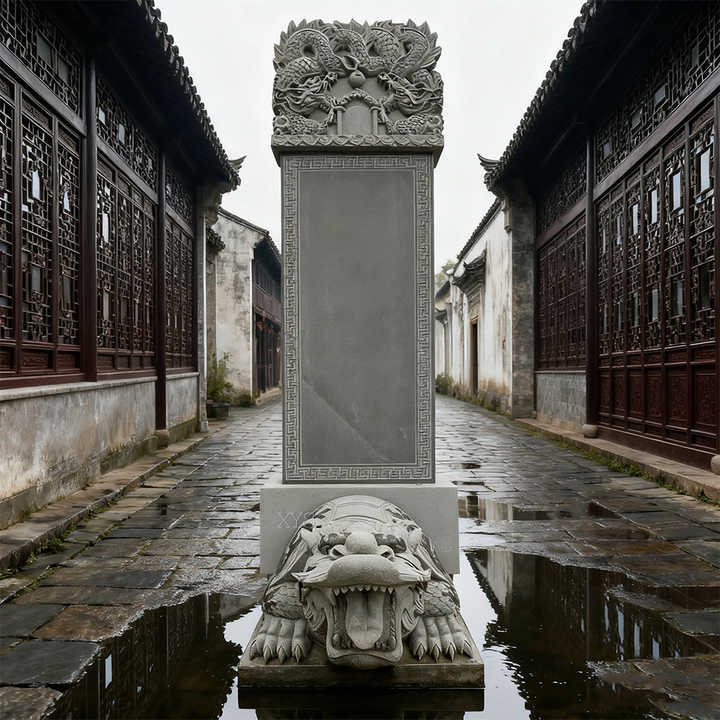 Chinese Temple Sculpture Moral Stele Gra Merits Virtues Guizai Steles ...