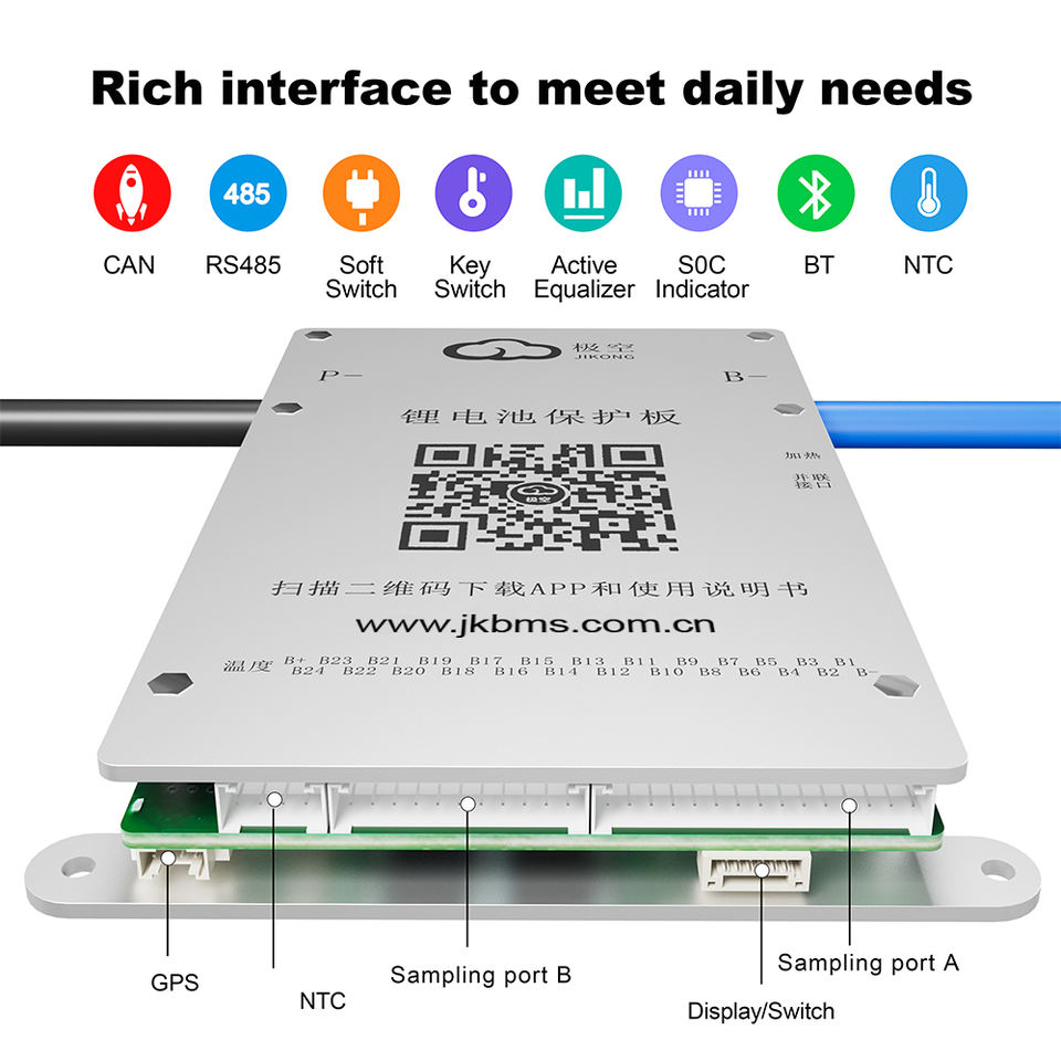 JIKONG Smart BMS 8-20S 60A with 0.6A Active Balance Aluminum Surface ...