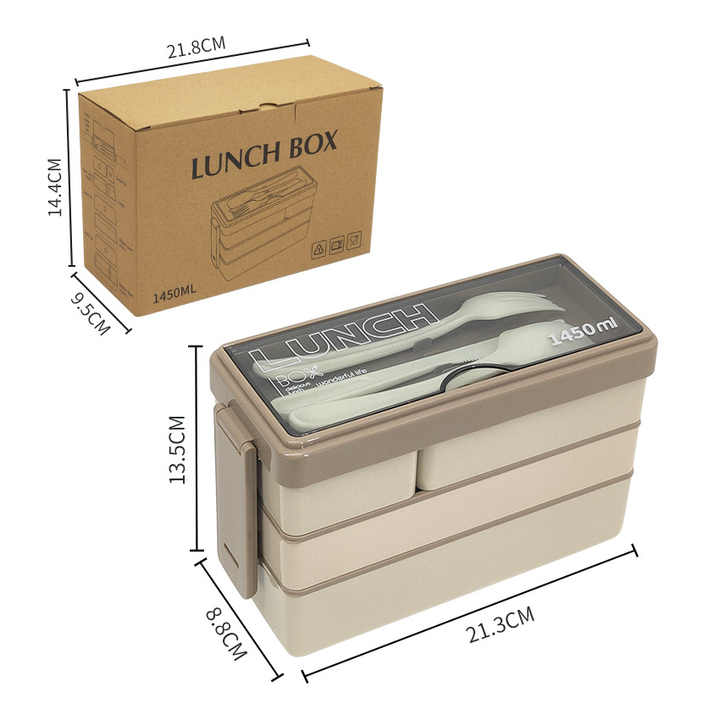 Plastic Bento Box With Lids Two Layers Lunch Box Food Organizer ...