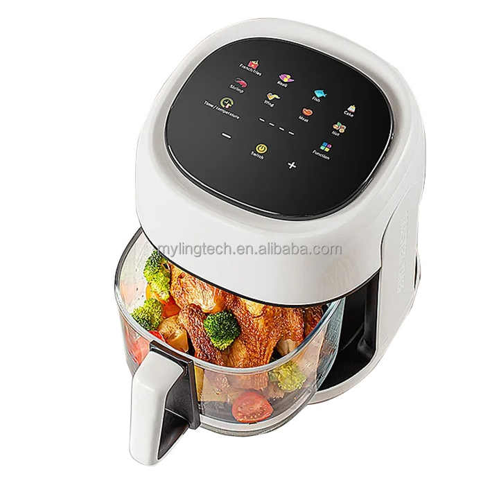 Glass Deep Air Fryer Machine Hot Air Fryer Without Oil Touch Screen ...