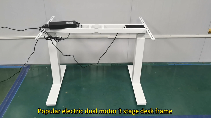 Office desk standing desk adjustable computer table frame with two ...
