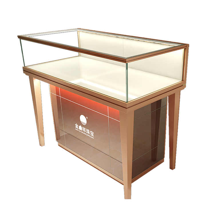 Jewelry Display Case - Free Standing Tempered Glass Showcase