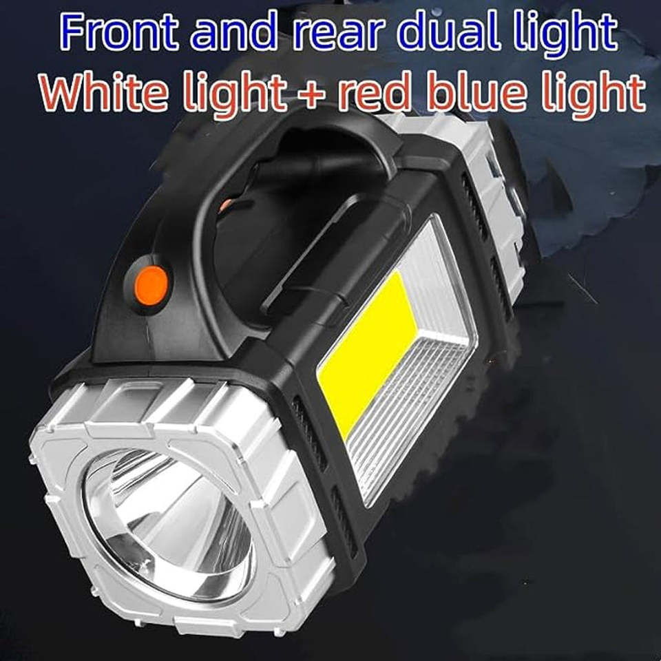 Handheld Marine Spotlight Super Bright LED Flashlight Solar-powered USB ...