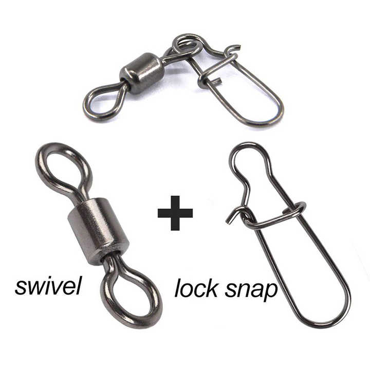 Fishing Rolling Swivel with Snap - Durable Stainless Steel