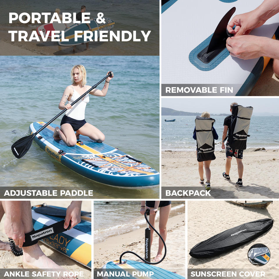 Napatron Portable Inflatable Paddle Board - Stable & Lightweight