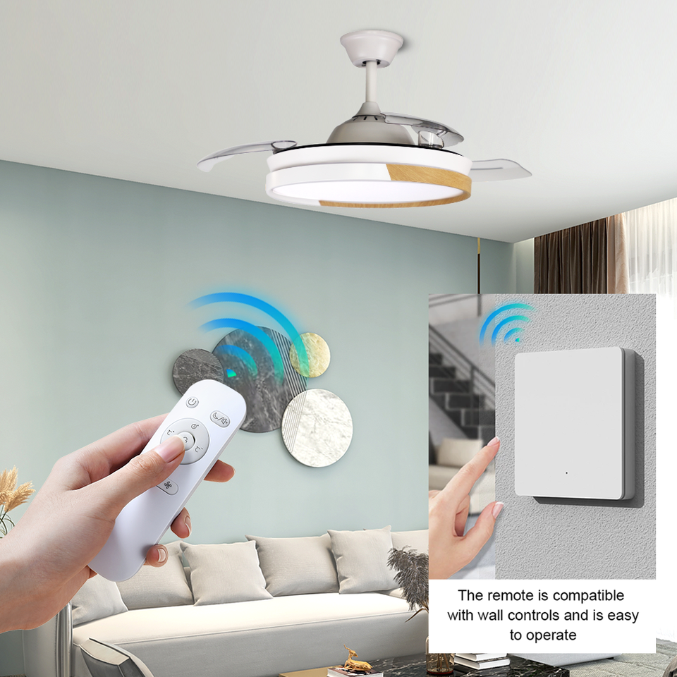 #3509 Source Factory 42-Inch Silent DC Motor Retractable Ceiling Fan ...