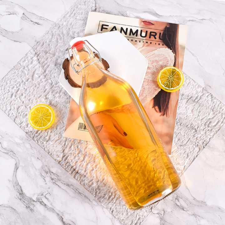 Wholesale Bulk Empty Round Swing Top Glass Water Juice Bottles 2000ml ...