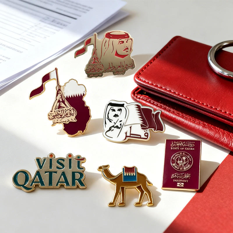 Stock Qatar National Day Magnet Badges Custom Emblem Logo Flag ...