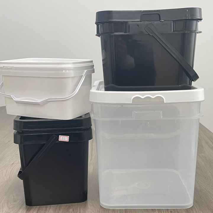 Custom 500ml 750 ml 1L 2L 3L 5L Square Plastic Buckets With Lids Food ...