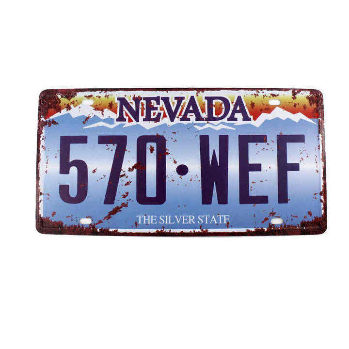 American style logo Route 66 reflective vintage personalized car ...