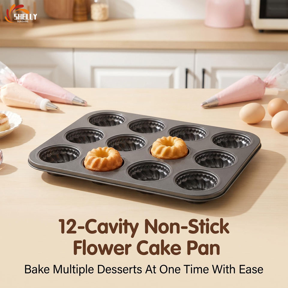 XL-Rectangle Non-Stick Eco-Friendly Cupcake Mold Carbon Steel Oven ...