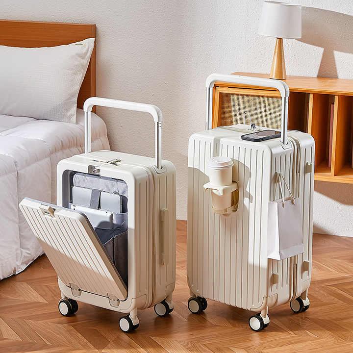New Hot Selling Abs Multifunctional Suitcase With Usb Charging And Cup ...