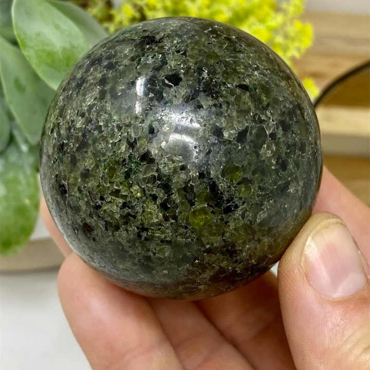 New Arrivals Natural Olivine Crystal Quartz Ball Reiki Healing Stone ...