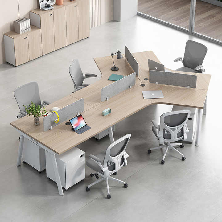 Special Shaped Office Desk and Chair Combination 3/5/6 Six Person ...